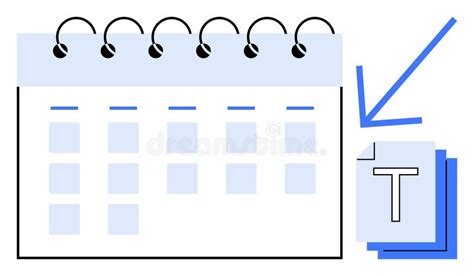 Spiral Bound Calendar With Highlighted Task Document And Arrow