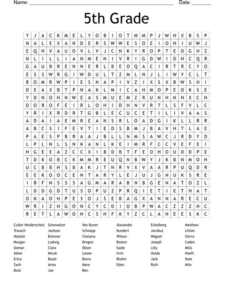 No Prep End Of Year 5th Grader Word Search Puzzle Activity Vocabulary