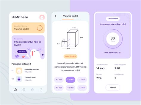 Math Quiz Mobile App Design By Ghani Pradita For Paperpillar On Dribbble