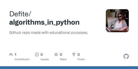 GitHub Defite Algorithms In Python Github Repo Made With Educational Purposes