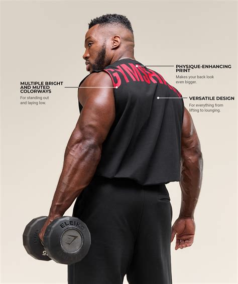 Gymshark Power Cut Off Tank Blackconditioning Red Gymshark