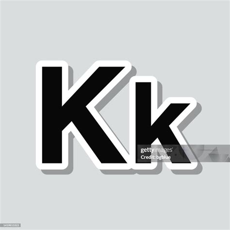 Letter K Uppercase And Lowercase Icon Sticker On Gray Background High