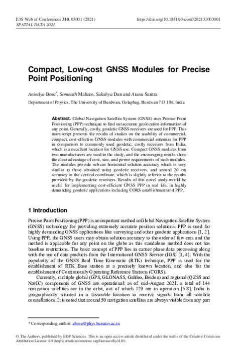 Pdf Compact Low Cost Gnss Modules For Precise Point Positioning