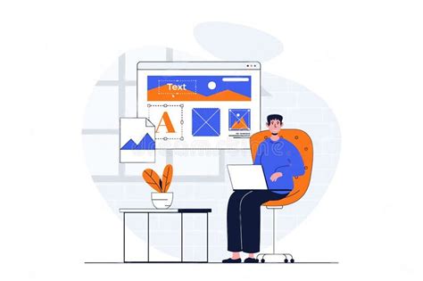 App Development Web Concept With Character Scene Stock Illustration