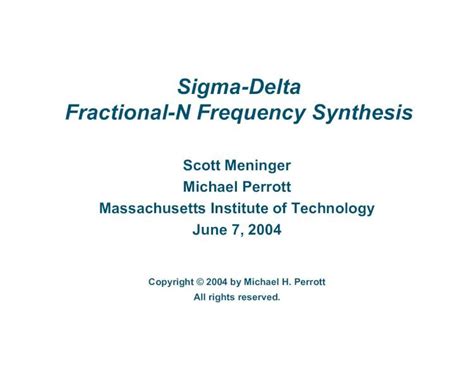 Pdf Sigma Delta Fractional N Frequency Synthesis Integer N Synthesis Bandwidth Constraints