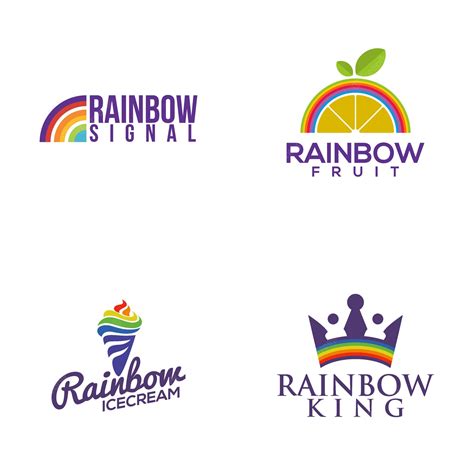 레인보우 로고 프리미엄 벡터