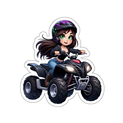 Atv Girl Vinyl Sticker Vinyl Decal Laptop Tumbler Notebook Safe