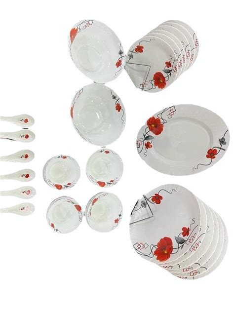 White Glass Dinner Set At ₹ 1660set In Firozabad Id 2851219728473