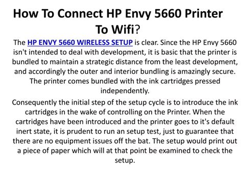 PPT How To Connect HP Envy Printer To Wifi PowerPoint Presentation ID