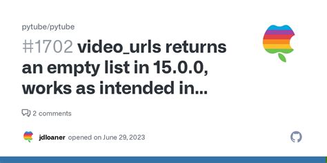 Videourls Returns An Empty List In 1500 Works As Intended In 1210