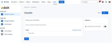 How To Create A New Checklist In Jira In The Didit Checklist Hub 🚀
