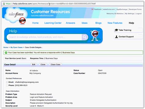 how to request salesforce delegated authentication single sign on