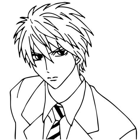 Аниме парень — раскраска для детей Распечатать бесплатно