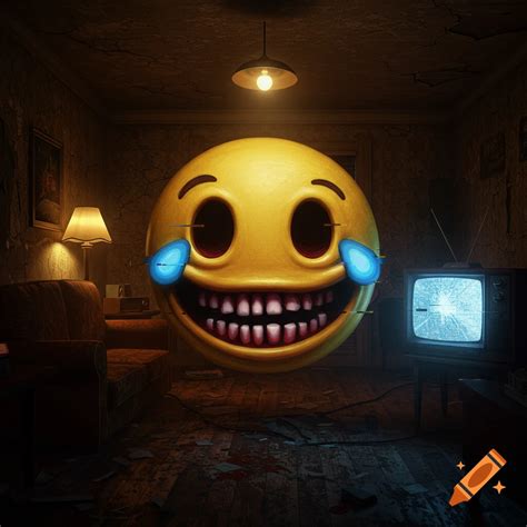Creepy Smiling Face In The Dark 