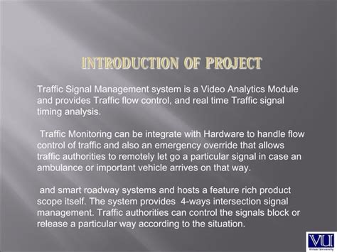 Traffic Signal Management System Ppt