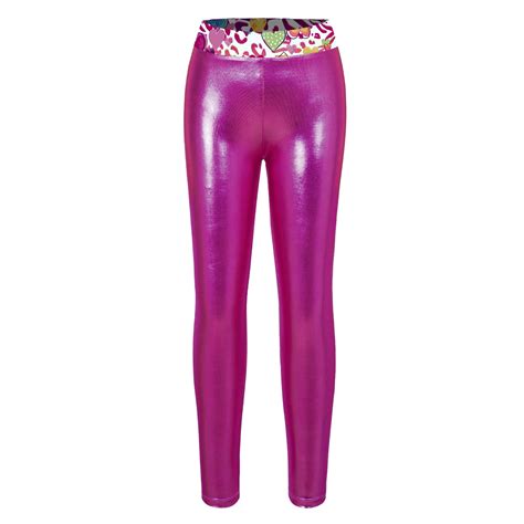 Alvivi Girls Gymnastics Leggings Shiny Metallic Athletic Ballet Dance