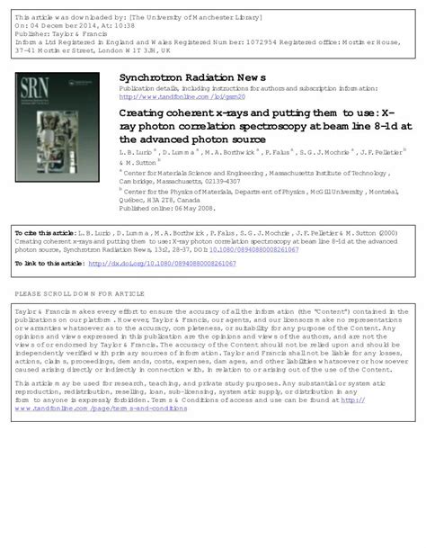Pdf Creating Coherent X Rays And Putting Them To Use X Ray Photon