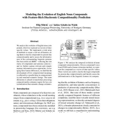 Modeling The Evolution Of English Noun Compounds With Feature Rich Diachronic Compositionality