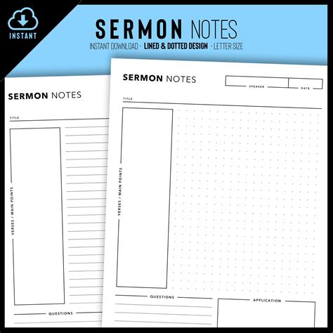 Sermon Outline Template Blank