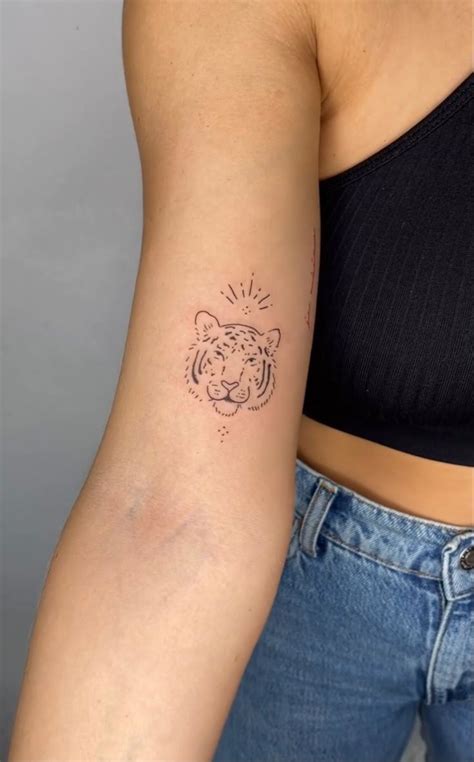 Minimalist Small Tiger Tattoo