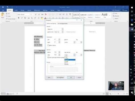 Headers And Double Spacing In Ms Word Youtube