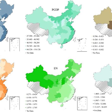 Spatial Distributions Of The Classifications Of The Six Influencing
