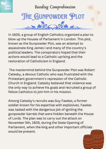 The Gunpowder Plot Reading Comprehension Teaching Resources The Gunpowder Plot Reading Comprehension Teaching Resources