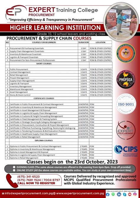 Expert Procurement Training College Would Like To Make This Announcement To All Our Interested