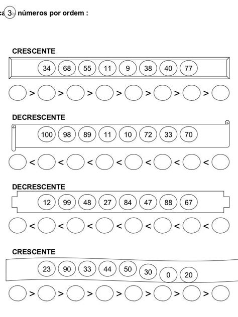 Atividades Ordem Crescente E Decrescente Para Imprimir