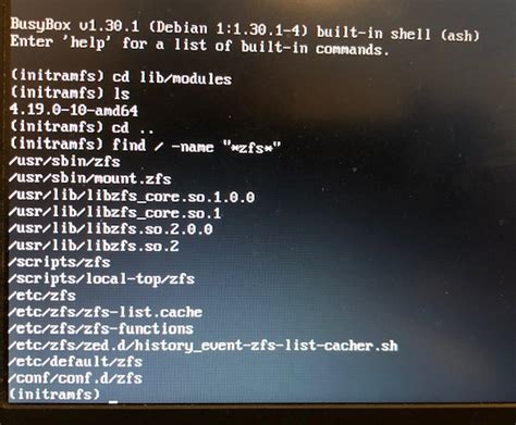 Boot ZFS Modules Suddenly Stopped Loading Debian Super User