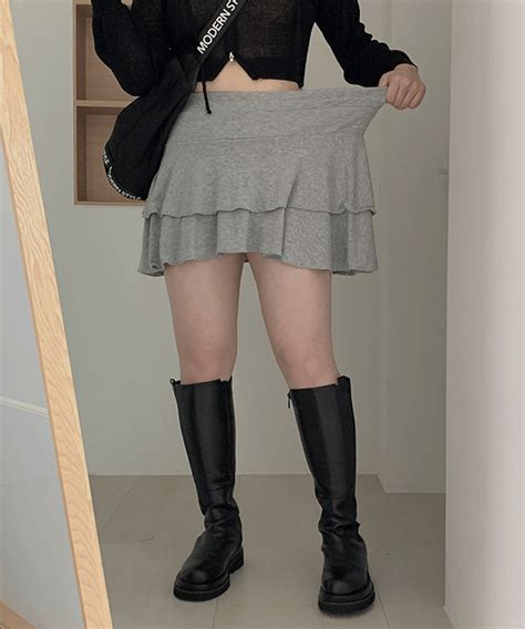 하비언니 10691 꾸안꾸 치마바지 러블리 캉캉 밴딩 미니 스커트 4color