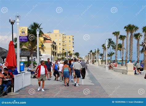 Promenade Frente Al Mar En Hollywood La Florida Foto Editorial
