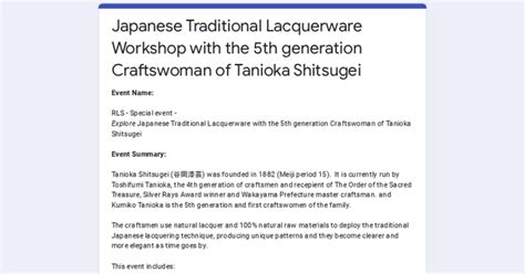 Mark Chih On Linkedin Japanese Traditional Lacquerware Workshop With The 5th Generation…