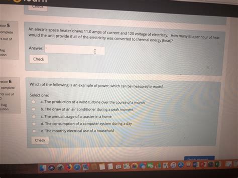 Solved Tion 5 Omplete S Out Of An Electric Space Heater