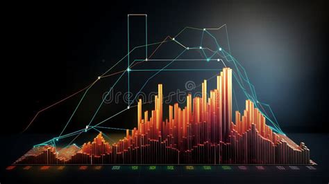 Abstract Financial Data Visualization Showing Market Trends And Analytics Represented Stock