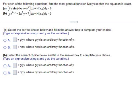 solved for each of the following equations find the most
