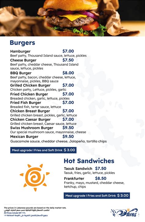 Waves Food Menu Waves Aqua Park And Resort