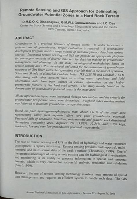 Pdf Remote Sensing And Gis Approach For Delineating Groundwater Potential Zones In Hard Rock