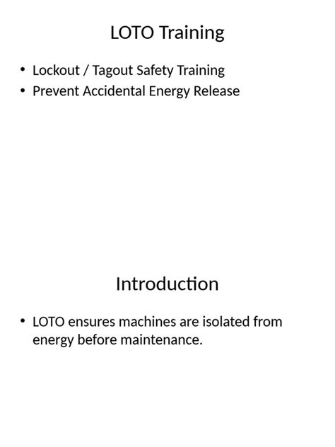 Loto Safety Training Guide Pdf