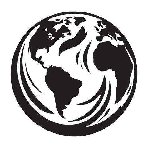 Black And White Earth Logo