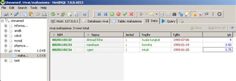 MySQL Berbasis GUI Dengan Menggunakan HeidiSQL Rivai Namikaze