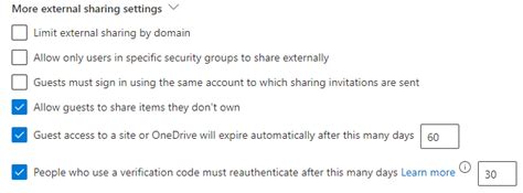 microsoft 365 guest sharing settings reference microsoft learn