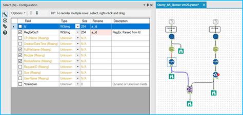 Select Tool Fields Show As Missing And Data Types Show Unknown When