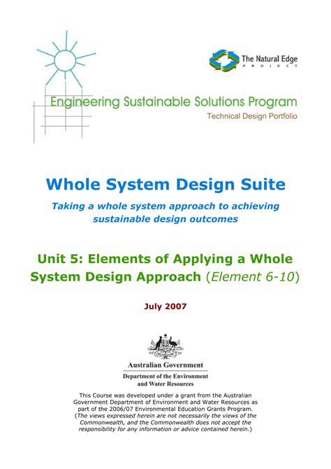 Pdf Whole System Design Textbook Chapter 5 Elements Of Applying A