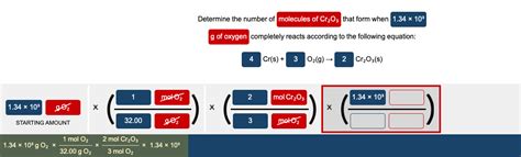solved determine the number of molecules of cr203 that form