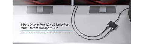 Monoprice Displayport 1 2 To Displayport Multi Stream Transport Mst Hub 2 Port