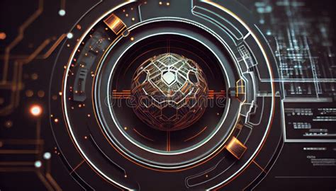 Abstract Hud Interface Technology Futuristic Background 3d Rendering Space Science Concept