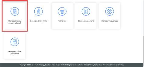 Manage Display Columns Web