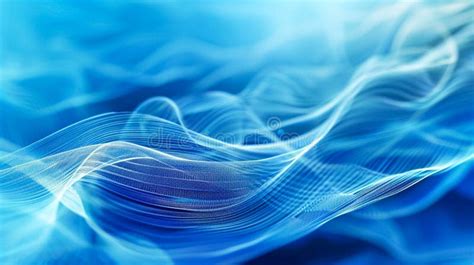 Abstract Blue Digital Wave Background With Pulsating Lines And Futuristic Elements Perfect For