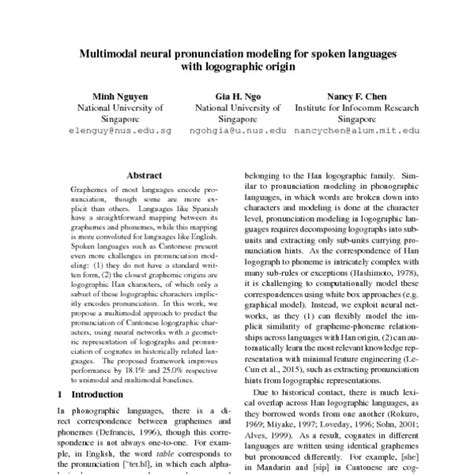 Multimodal Neural Pronunciation Modeling For Spoken Languages With Logographic Origin Acl